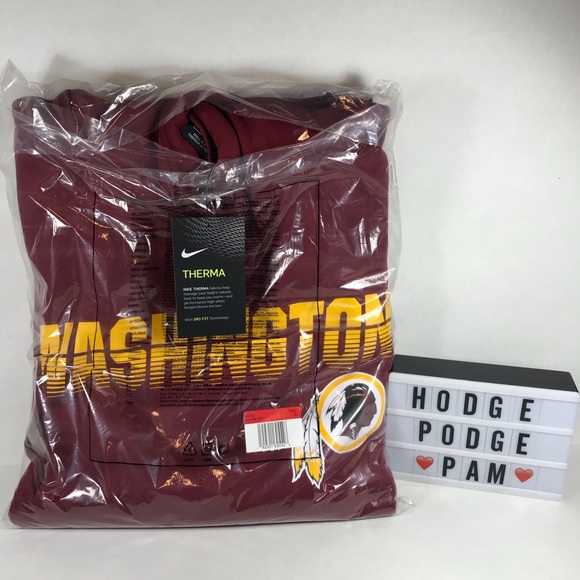 Nike | Shirts | Washington Redskins Nike Performance Hoodie Logo L ...